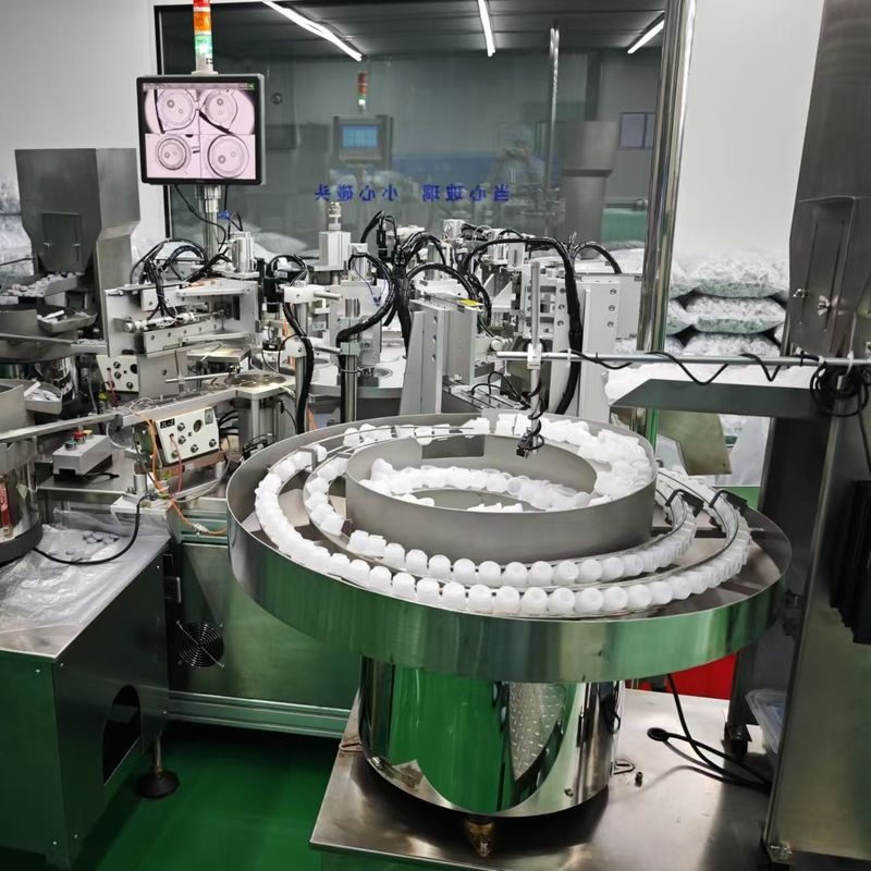 Single pull ring cap Assembly Machine Controlled By PLC With Multi ...